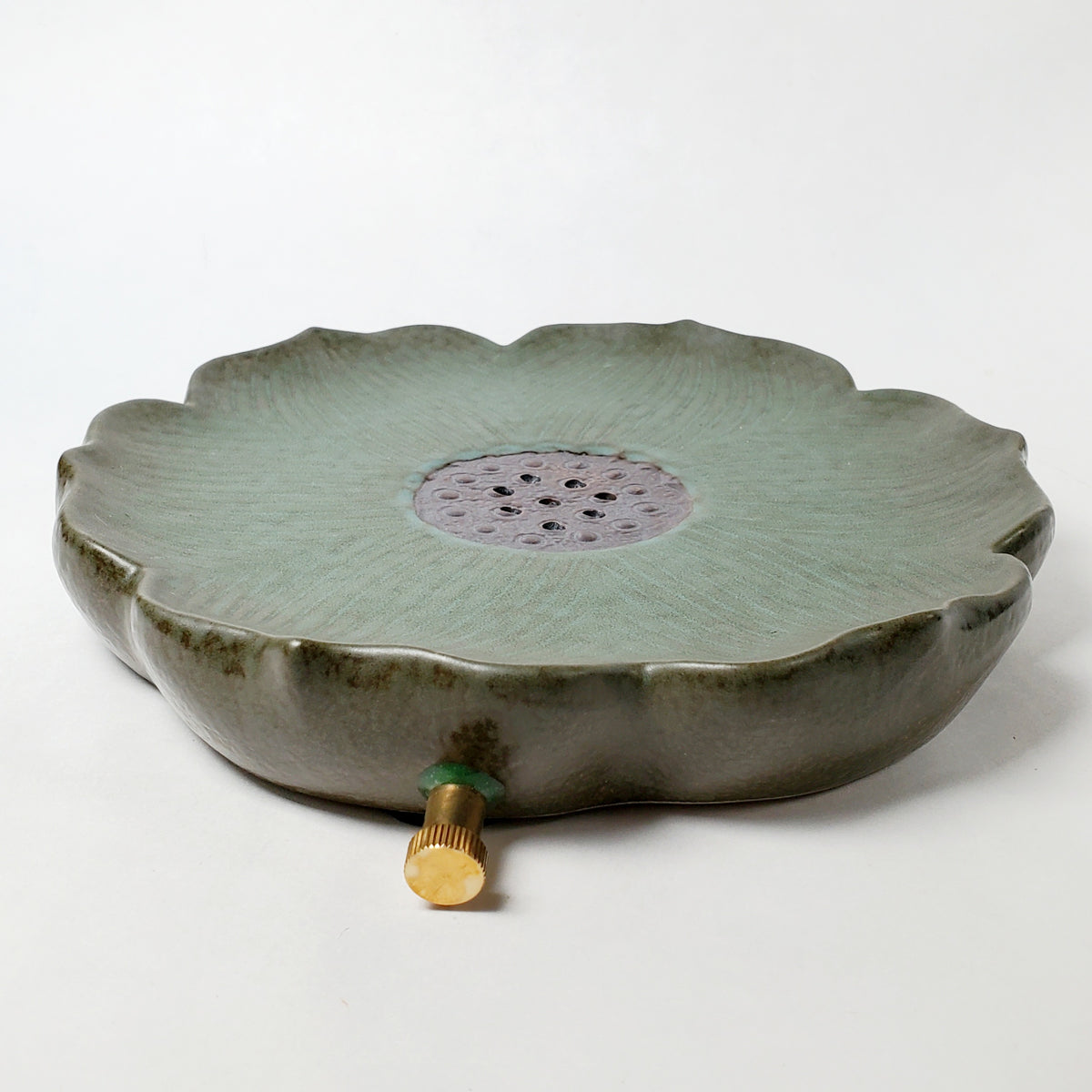 Tea Boat Tray Green Lotus Flower Ceramic – Tea Habitat